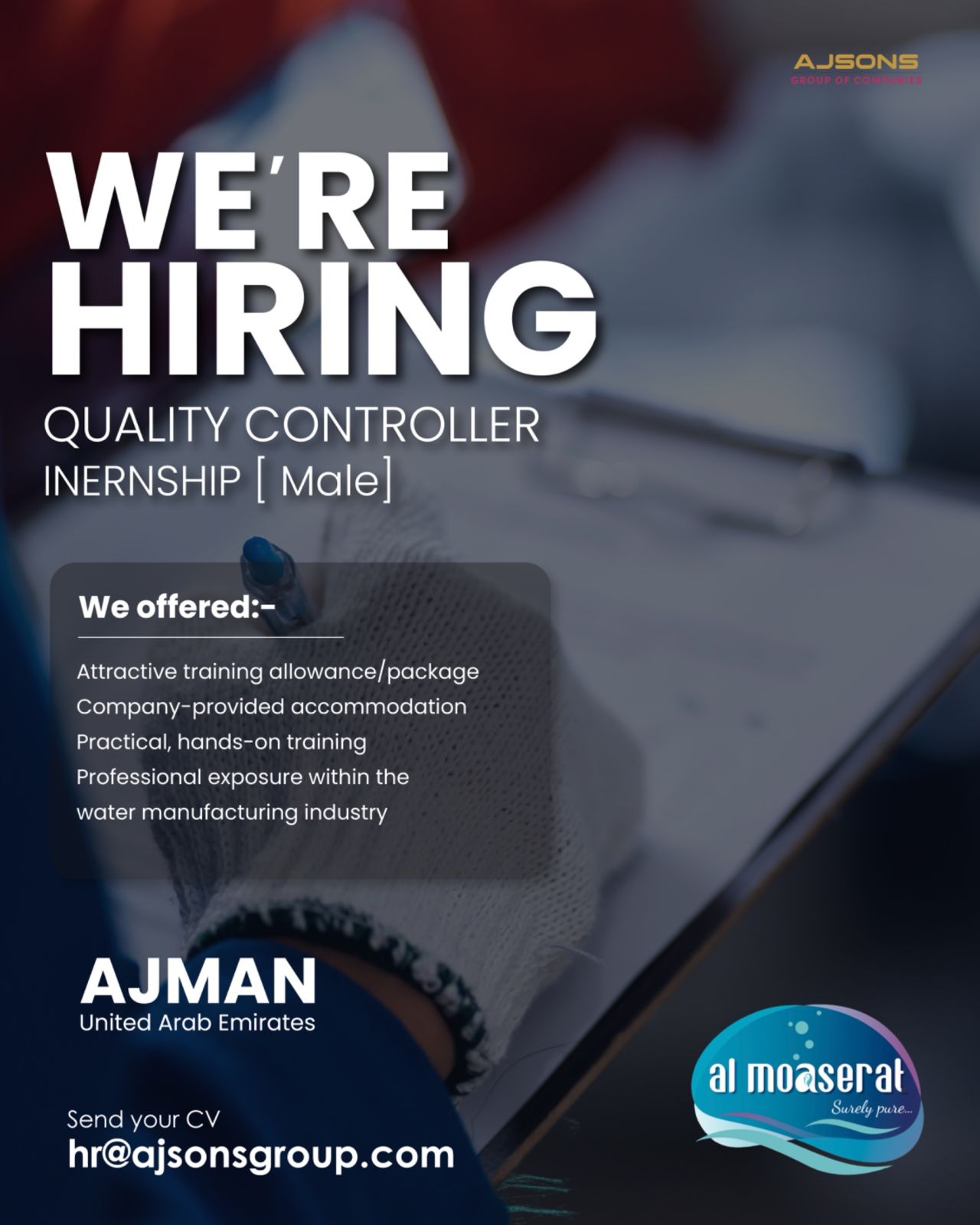 Quality Controller Intern – Drinking Water - FoodTechSafety