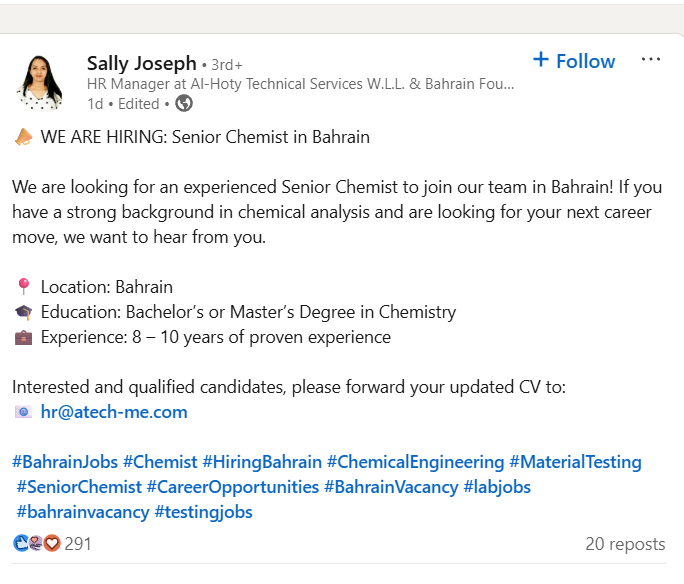 Senior Chemist – Testing Laboratory - FoodTechSafety